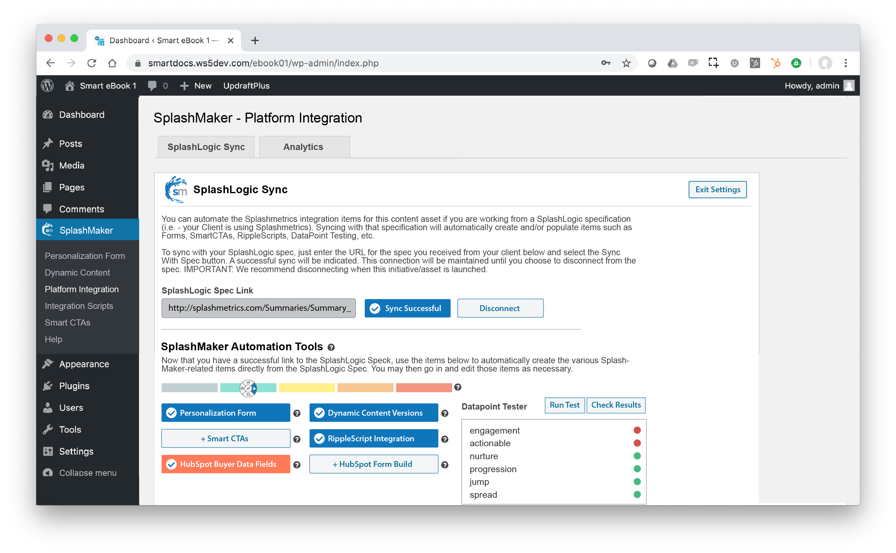 SplashMaker Tools - Splashmetrics Account Portal